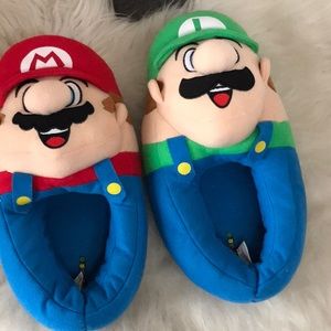Nintendo | Shoes | Supermario Youth Plush Stuffed Slippers Mario And ...